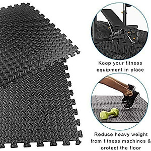 StillCool Puzzle Exercise Floor Mat, EVA Interlocking Foam Tiles Exercise Equipment Mat with Border - for Gyms, Yoga, Outdoor Workout