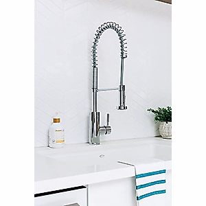 Miseno MNO281SS Miseno MK281A Professional Series Pre-Rinse Kitchen Faucet with Multi-Flow Spray Head - Includes Optional Deck Plate