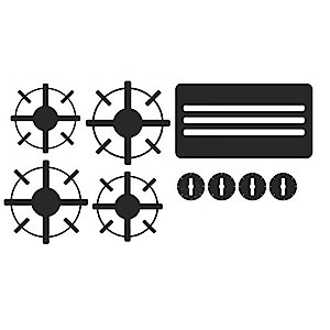 Toy Kitchen Stove Decals Stickers for Kids Pretend Play Glossy Black