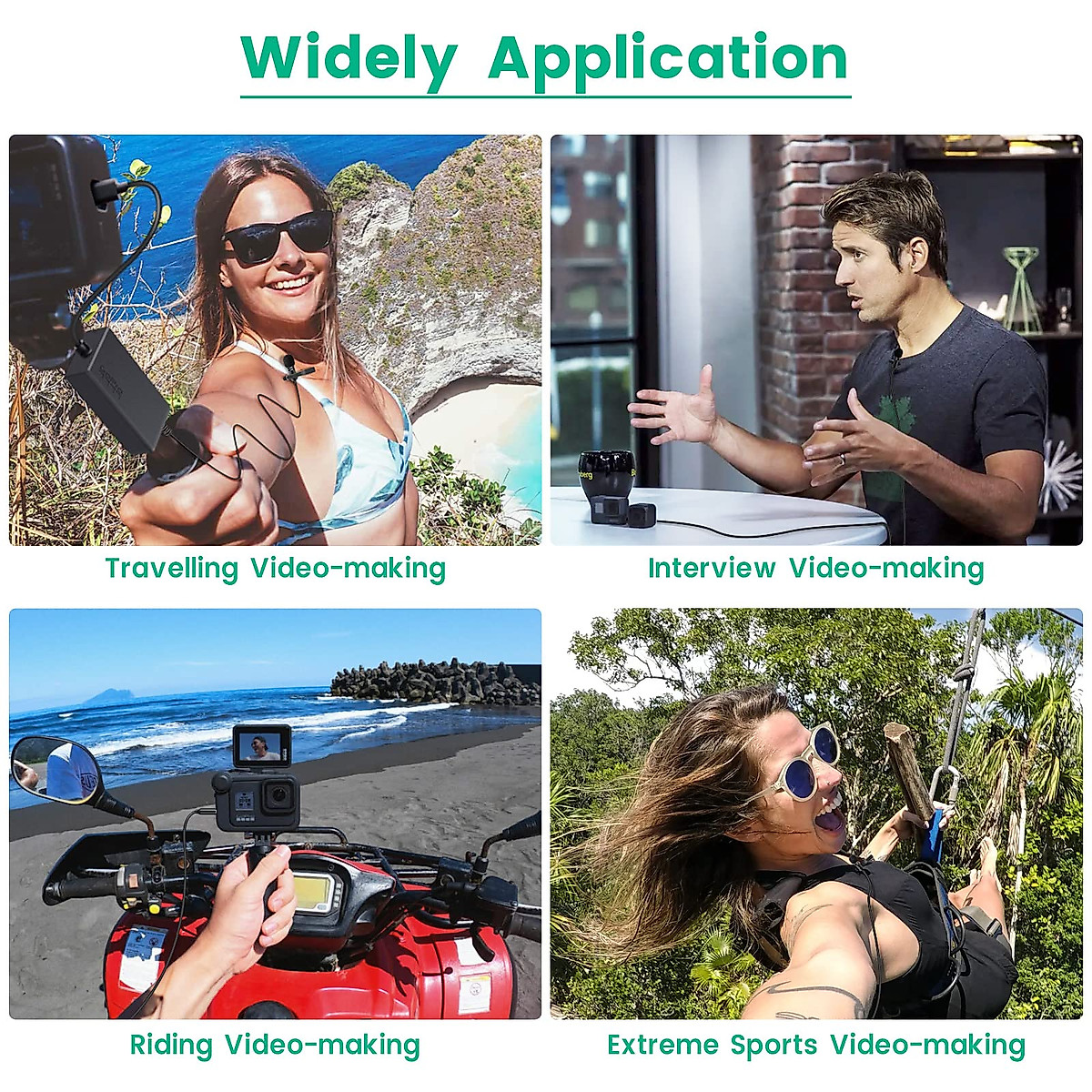 weishan Media Mod Mic for GoPro HERO11 10 9 Black Action Camera, Lavalier Lapel Videomic Clip-on Microphone Compatible with GoPro Pro 3.5mm Mic Adapter for Vlogging, 5ft