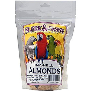SLEEK & SASSY NUTRITIONAL DIET Whole Almonds Parrot Treat (10 oz.)