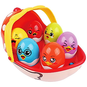 PUSITI Baby Toys Electronic Learning Toys for 2 3 4 5 Years Old Toddlers Kids Education Music Toys Easter Eggs and Hen Basket Musical Toys for Boys and Girls Birthday Gift 18 Months and Up