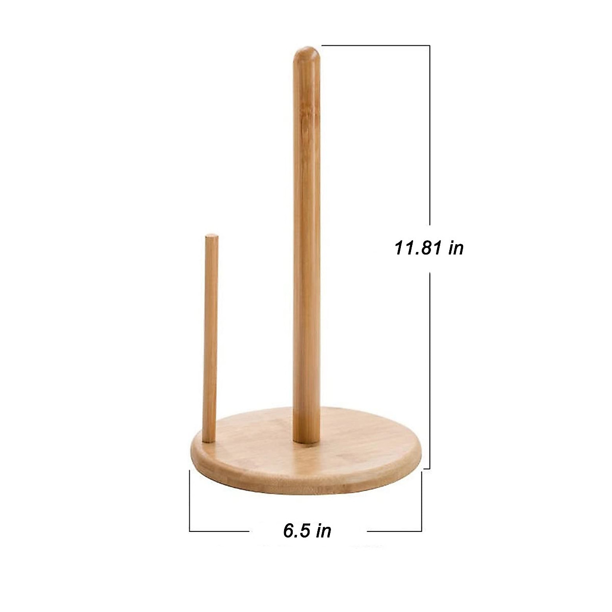 Bamboo Paper Towel Holder Natural Bamboo Wood Countertop Vertical Tissue Holder Rack Kitchen Paper Hanger Rack Countertop Wooden Paper Roll Holder for Kitchen Bedroom Living Room Home Decoration