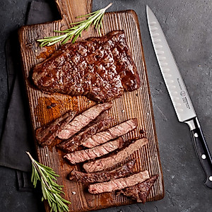 Messermeister Meridian Elite 8” Kullenschliff Carving Knife - Fine German Steel Alloy Blade - Rust Resistant & Easy to Maintain