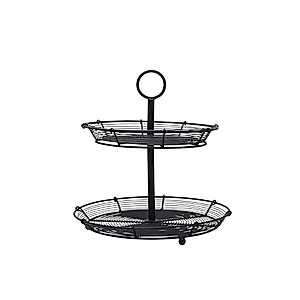 Gourmet Basics by Mikasa Tulsa Adjustable Pastry Serving Stand, 3-Tier, Black