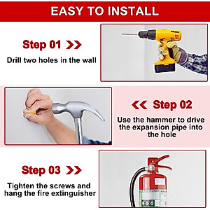 4 Pack Universal Fire Extinguisher Bracket, Fire Extinguisher Mounts & Brackets for 5 to 13 lbs, Universal for All Extinguishers with Valve Body Slots, Holder for Dry Chemical and Water Extinguishers.