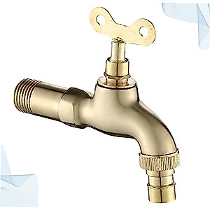 DOITOOL Wall Mount Bathtub Faucet Bathtub Faucet Stainless Steel Faucet Washing Machine Faucet Copper Water Tap Wash Machine Tap Kitchen Water Tap Fall Shut Off Valve Water Dispenser
