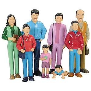 Creative Minds Marvel Education Hispanic Family Toy Figure Set for Kids Ages 3+, Set of 8 Inclusive and Diverse Dollhouse Toy Figurines, Multicolor