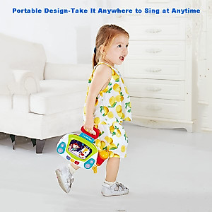 Musical Toys Jukebox Karaoke Singing Machine | Baby Music Story Time Box w/Microphone | Player with Recording & Voice Changing Function | Early Development Educational Toys for Kids