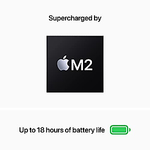 Apple 2022 MacBook Air with M2 chip, 8 core CPU, 10 core GPU, 16GB RAM, 512GB SSD Storage - Midnight (Z1610005E)
