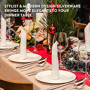 40 PCS Rose Gold Silverware with Organizer, Stainless Steel Flatware Set for 8,Utensil Cutlery for Home Kitchen Restaurant Hotel, Mirror Polished Tableware, Include Spoons Forks Knifes