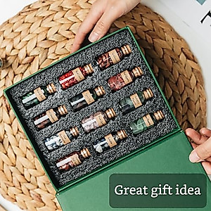 KHOCOEE 48pcs Different Crystals and Healing Stones, Gemstone and Crystals Bottles, Chakra Healing Crystals for Witchcraft, Great Choice for Gift, Collection and Home Decor