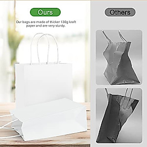 25pcs Paper Bags with Handles. Small Gift Bags Party Favor Bags Goodie Bags Shopping Bags. White Gift Bags with Handles Bulk for Birthday Wedding Retail Business Festivals Arts DIY Crafts 5.9x3.1x8.3 Inches