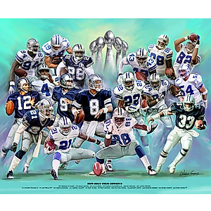 Wishum Gregory, Dallas Legends, Art Print Poster, Paper Size 20" x 16" Image Size 20" x 16"(n-280m)
