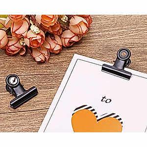 Tupalizy 15PCS Push Pins Clips Bulldog Thumbtack Clips for Bulletin Cock Board Wall Office School Home Cubicle Pictures Documents Notes Papers Calendars Photos Files Artworks Craft Projects (Black)