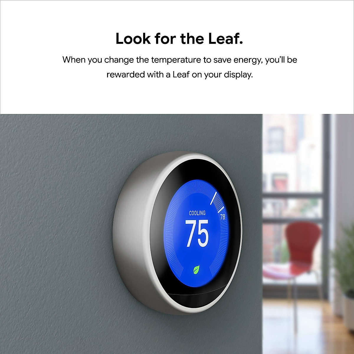 Google Nest Learning Thermostat - 3rd Gen (2015) - Programmable Smart Thermostat for Home - Works with Alexa - Polished Steel
