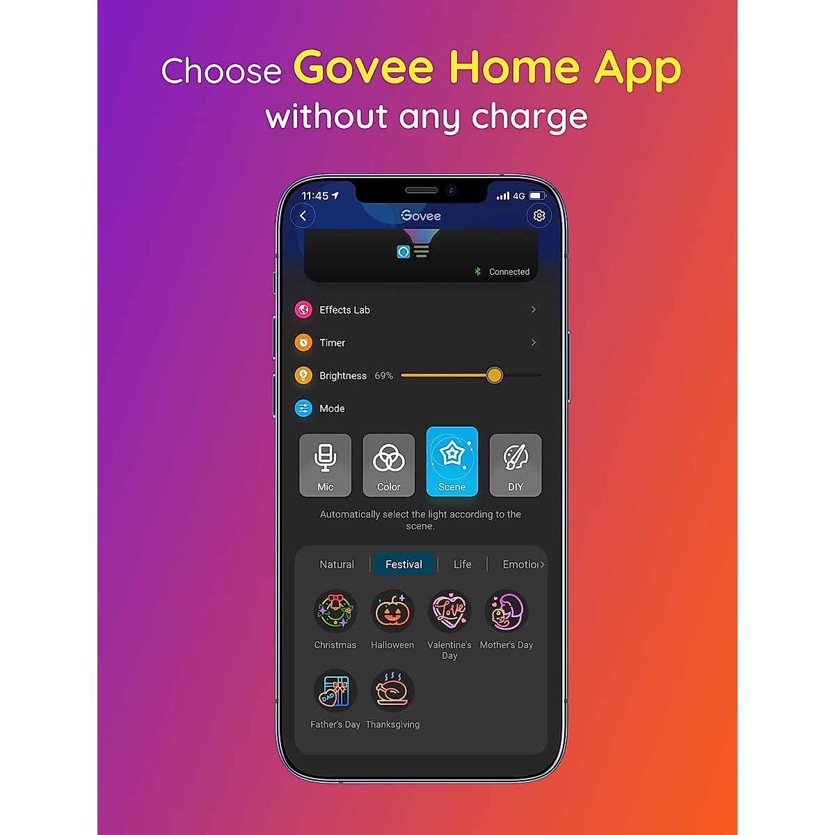 Govee Smart Plug, WiFi Bluetooth Outlets 4 Pack Bundle Smart Light Bulbs, WiFi Bluetooth Color Changing Light Bulbs Work with Alexa and Google Assistant