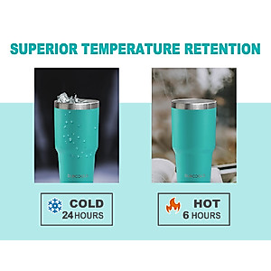 DLOCCOLD 30 oz Tumbler with Lid and Straw, 18/8 Stainless Steel Vacuum Insulated Coffee Tumbler,Insulated Travel Mug Water Cup with Leak-Proof Flip Lid,Metal Straw,Cleaning Brush & Gift Box