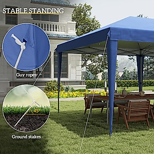 Outsunny 10' x 20' Pop Up Canopy Tent, Upgraded Heavy Duty Tents for Parties, Outdoor Instant Gazebo Sun Shade Shelter with Carry Bag, for Catering, Events, Wedding, Backyard BBQ, Blue