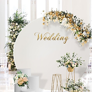 7.2ft Ivory Round Backdrop Cover for 7ft / 7.2ft Circle Stand, Wrinkle Free Stretchy Circle Arch Round Backdrop Cover for Party Wedding Birthday Baby Shower Photography