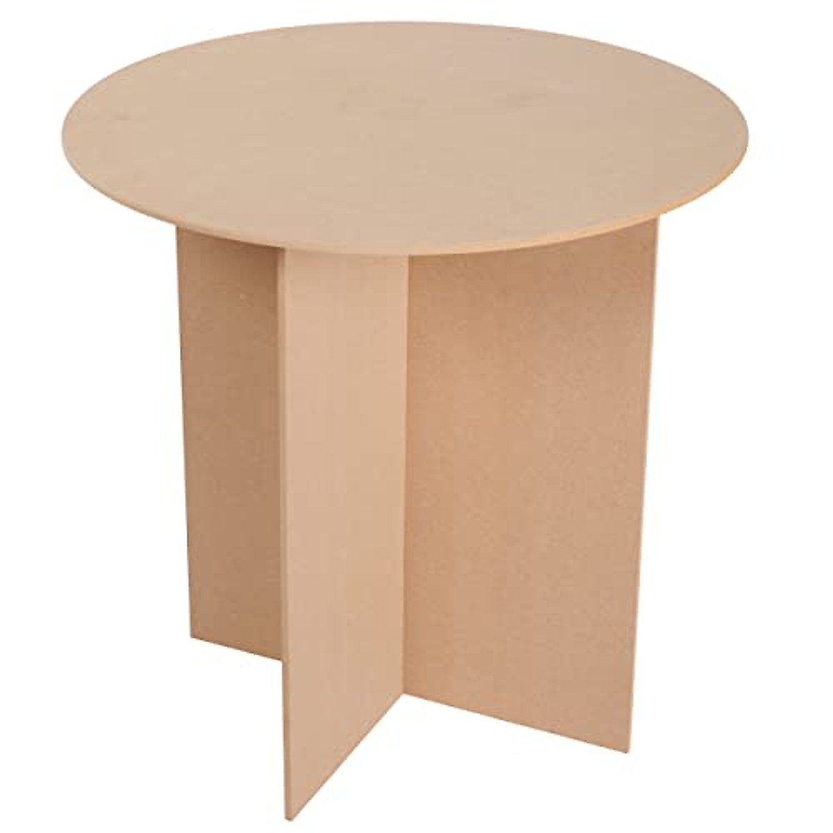 SSWBasics 30 Inch Round Wood Display Table - 250 Pound Weight Capacity - Medium Density Fiberboard - Compatible with Round Tablecloths up to 88 inches - 2 Part Interlocking Finger Groove Base
