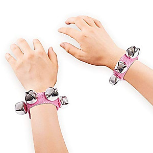 Augshy Jingle Bells, 24 Pcs Wrist Band Jingle Bells, 12 Musical Instruments Gift for Kids