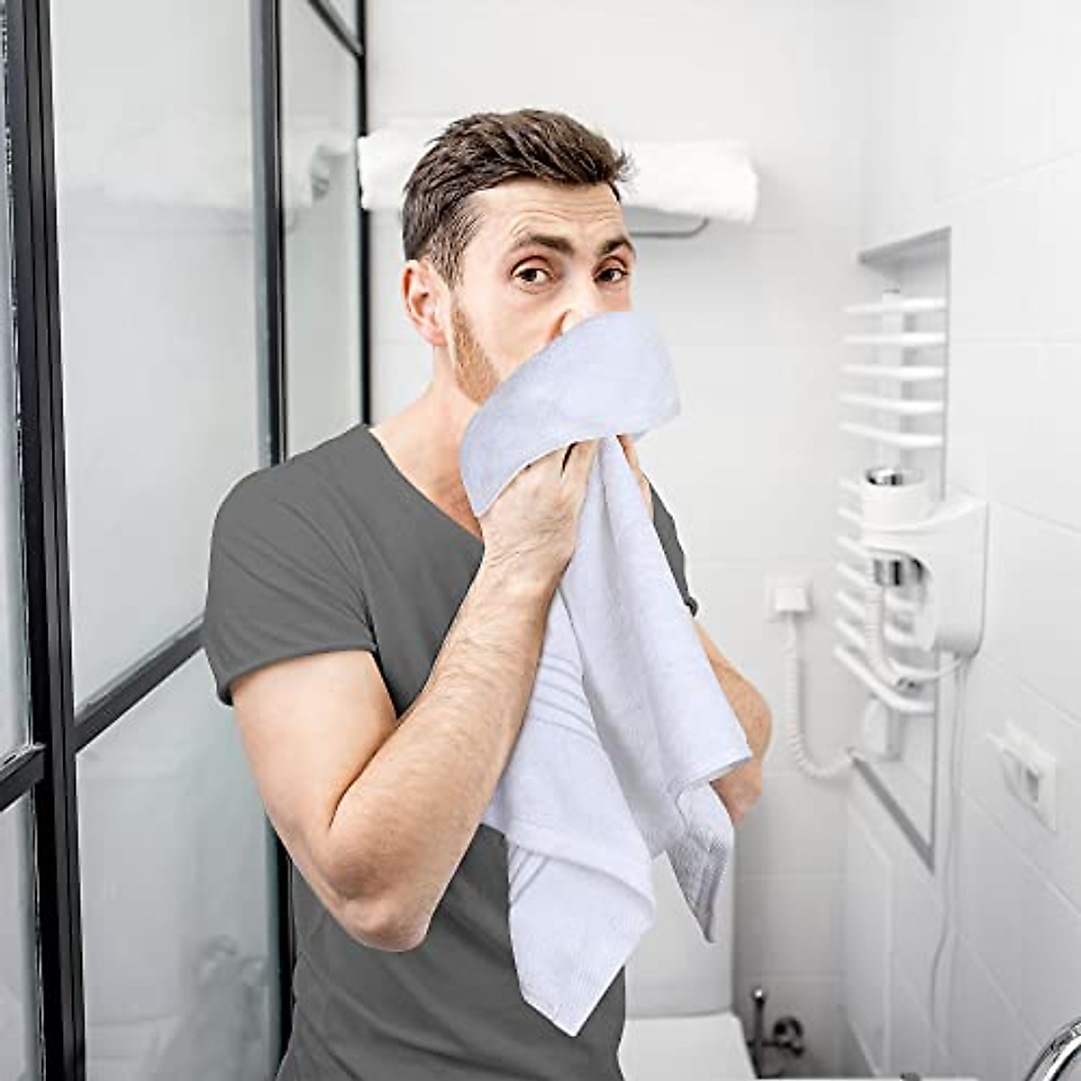 Utopia Towels Premium Bundle - Cotton Bath Towels, White, (27 x 54 Inches), Pack of 4 with Cotton Hand Towels White (16x28 inches), Pack of 6