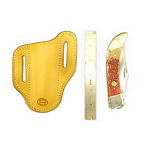 McDaniel Custom Saddles Russet Leather Knife Sheath Folding Hunter