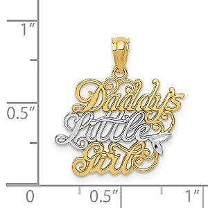 IceCarats 14K Yellow Gold Daddys Little Girl Necklace Charm Pendant Only