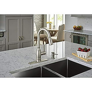 MOEN Noell Single-Handle Pull-Down Sprayer Kitchen Faucet with Reflex and Soap Dispenser in Spot Resist Stainless