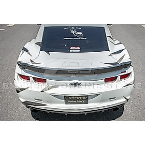 for 2010-2013 Chevrrolet Camaro | EOS ZL1 Style Rear Trunk Lid Wing Spoiler with Aluminum GLOSSY BLACK Center WickerBill Insert (ABS Plastic - Matte Black)
