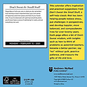 Don't Sweat the Small Stuff. . . 2021 Day-to-Day Calendar