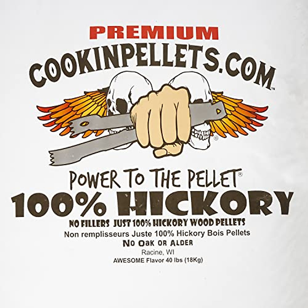 CookinPellets Premium Hickory Grill Smoker Smoking Wood Pellets, 40 Pound Bag (3 Pack)