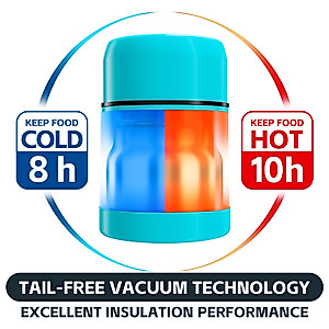 Yelocota Thermos for Hot Food,20Oz Vacuum Insulated Stainless Steel Lunch Food Containers, Wide Mouth Soup Flask for Hot Food, Leak Proof Food Jar for School Office Travel