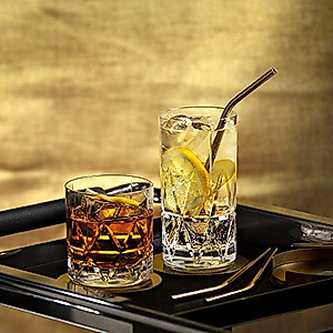 Orrefors Peak Double Old Fashioned Glass, Set of 4, 4 Count (Pack of 1), Clear, 5 fluid ounces