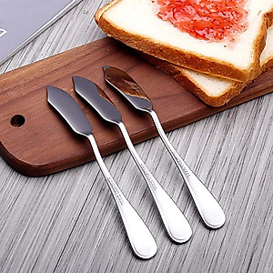 Butter Knife, McoMce Durable Stainless Steel Spreader Knife, Professional Cheese Spreaders, Convenient Butter Knives, Butter Knife Spreader Set of 4 for Breakfast, Butter, Cheese and Condiments