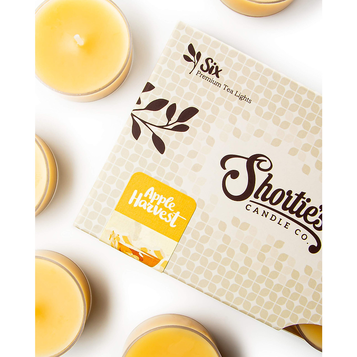 Shortie's Candle Company Fall Premium Tealight Candles Variety 3 Pack (18 Highly Scented Tea Lights) - Pumpkin Souffle, Butter Pecan Pie, Apple Harvest - Made with Natural Fragrance Oils - Collection