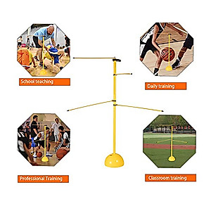 Retyion Kids Basketball Training Equipment Dribble Stick Adjustable Height Basketball Dribble Trainer for Indoor Outdoor