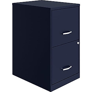 Lorell 2-Drawer File Cabinet, 14.2" x 18" x 24.5", Navy