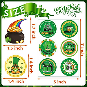 MISS FANTASY St Patricks Day Stickers Shamrock Stickers St. Patrick's Day Stickers for Kids Bulk Saint Patricks Day Stickers St Patrick Stickers for Kids St Pattys Day Party Favors