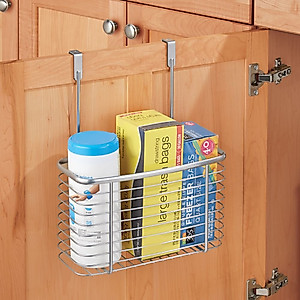 iDesign Axis Steel Over-the-Cabinet Storage Basket - 6.2" x 11" x 13.8", Silver