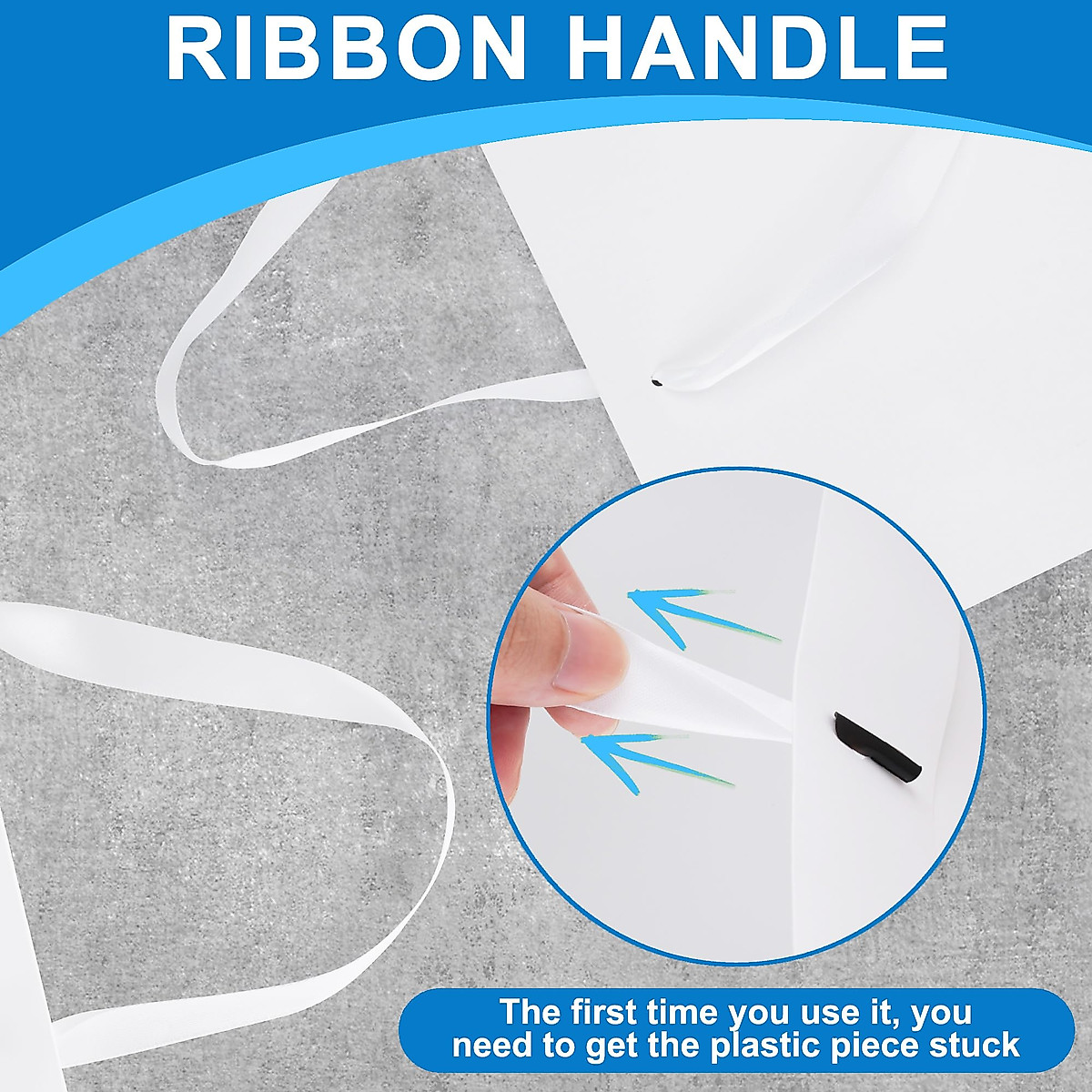 Argivean White Gift Bags With Handles: 6pcs Medium Large Gift Bags Bulk 12.6x4x8.7 Inch For Wedding Party Birthday Business