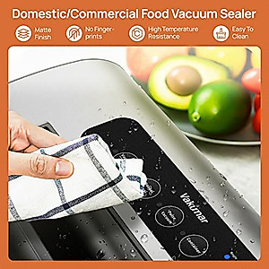 Food Vacuum Sealer Machine, Vakumar 3206 patented handle food vacuum sealer, 80kPa super suction force, used more than 200 times will not overheat, with dry / wet 5 kinds of vacuum function suitable for home and commercial use