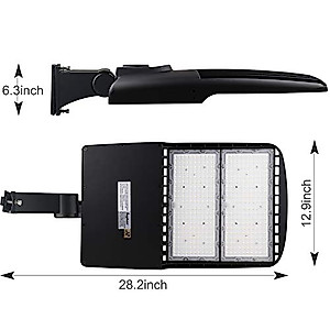 300W LED Parking Lot Light - 42000Lm Led Shoebox Pole Lights 5700K - Replaces 1000W Metal Halide - LED Street Light for Outdoor Area Lighting - Arm Mount - 100-277Vac(UL-Listed)