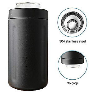 Aokpsrt Insulated 12oz Can Cooler 4 in 1 Slim Beer Can Cooler Double-walled Stainless Steel Beer Holder Suitable for Slim & Short Cans,Beer Bottles & As Drink Cup