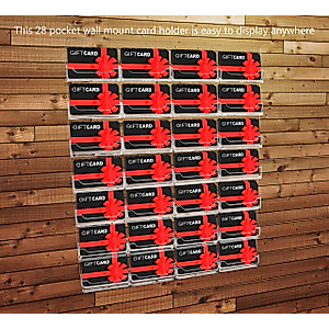 Marketing Holders Hanging Business Card Holder with Hardware for 3.5" x 2" Contact or Appointment Cards Clear Acrylic 28 Pocket Rack for Schools and Corporate Meeting Rooms