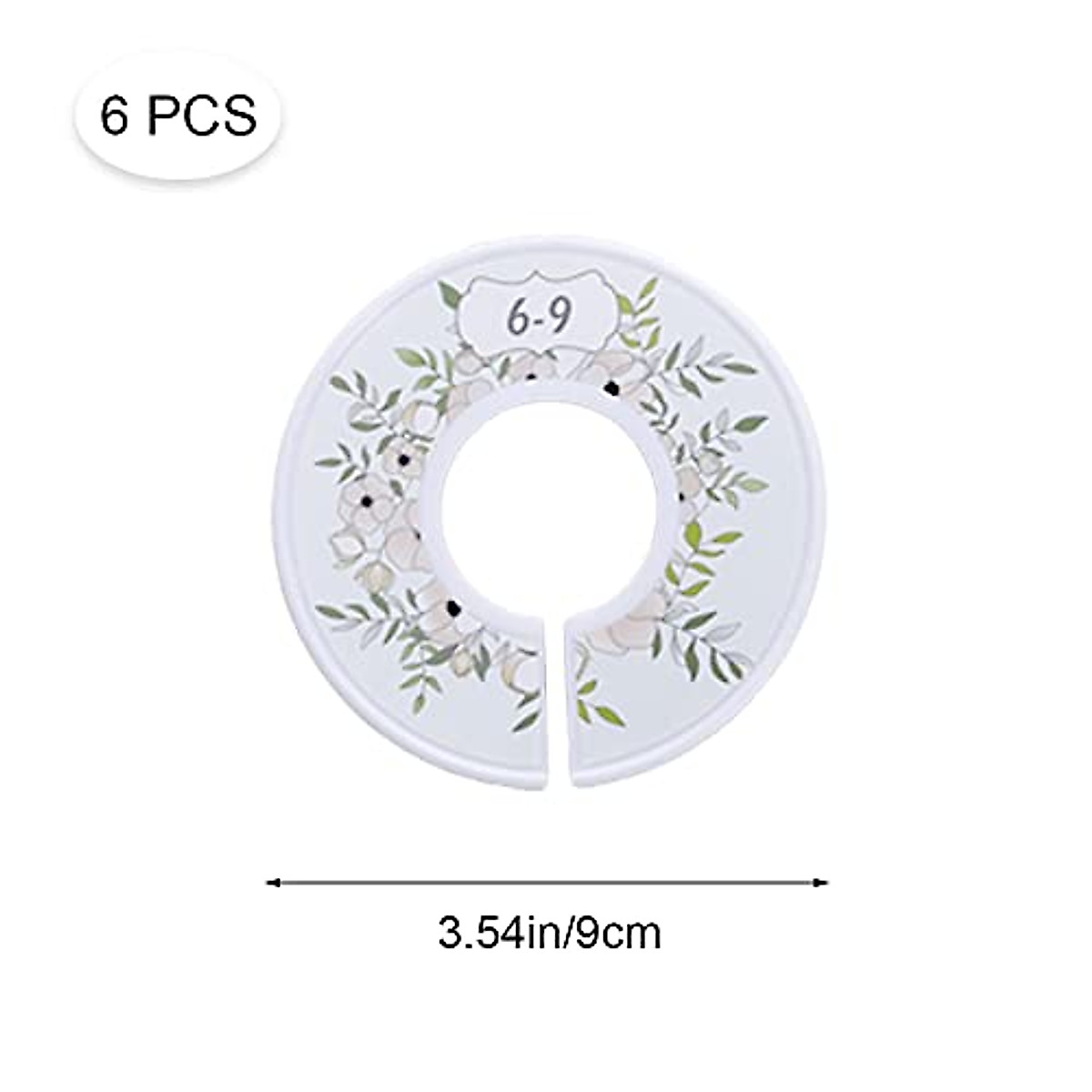 LSTCPGLAI Pack of 6 Plastic Baby Wardrobe Dividers Round Nursery Closet Organizers Baby Clothes Dividers for Baby Girls Boys white