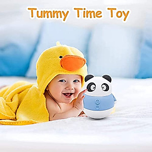 Conzy Roly Poly Tumbler Panda, Baby Tummy Time Toy, Cute Musical Toy Gift for Infant Boy Girl 36 Months and Up, Cute Desk Toys for Office for Adults