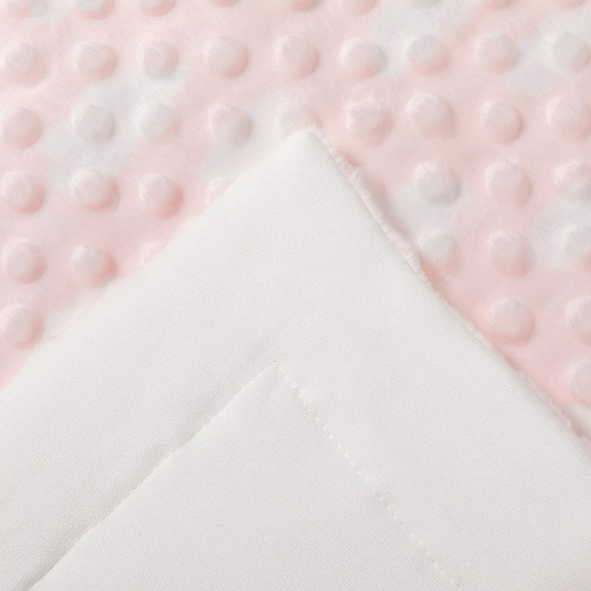 Plush Embossed Raised Dot Baby Blanket for Boys and Girls, Soft Velbo Mink Dotted Double Layer Receiving Blanket Bamboo Fabric Backing for Newborn Premium Quality Blanket, Pink 50" x 60