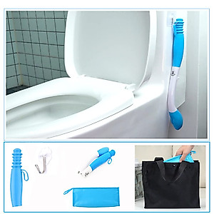 BEEMEEMASTER Foldable Long Reach Comfort Wiper for Toilet Paper, Toilet Tissue Aid Butt Wiper Holder for Disabled/Bariatric Surgery,Wiper with Hook